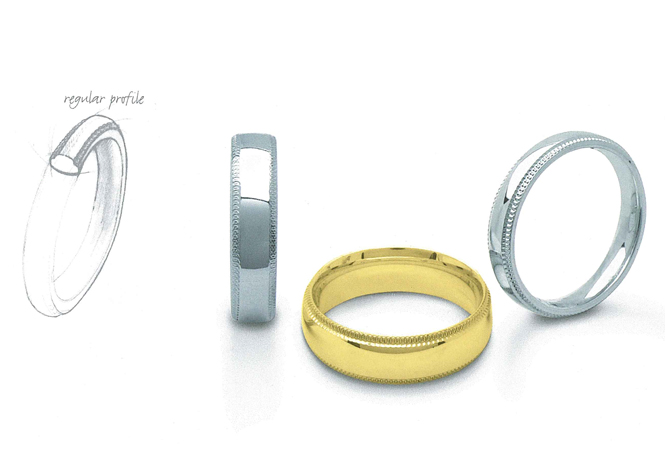 BM - Comfort Fit Milgrain Edge Wedding Ring from our Eternity Rings ...